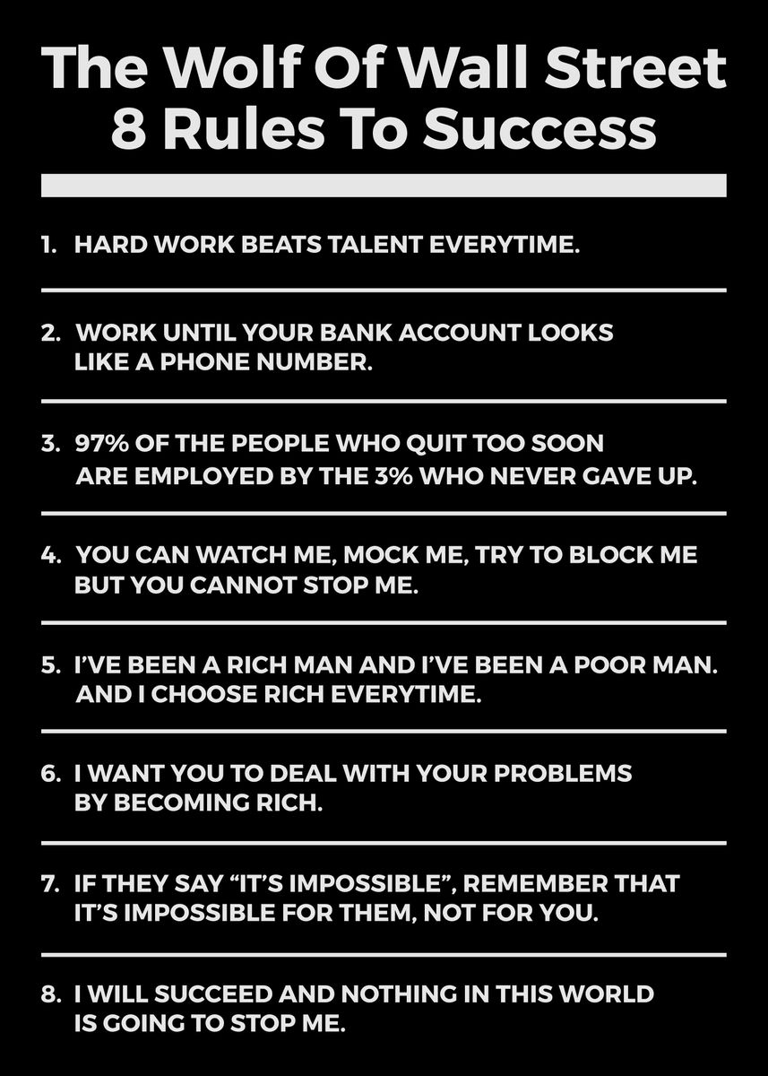 '8 Rules To Success' Poster, picture, metal print, paint by tobirama ...