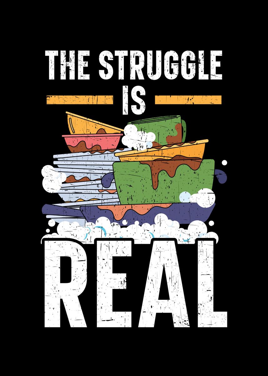 'The Struggle Is Real' Poster, picture, metal print, paint by NAO ...