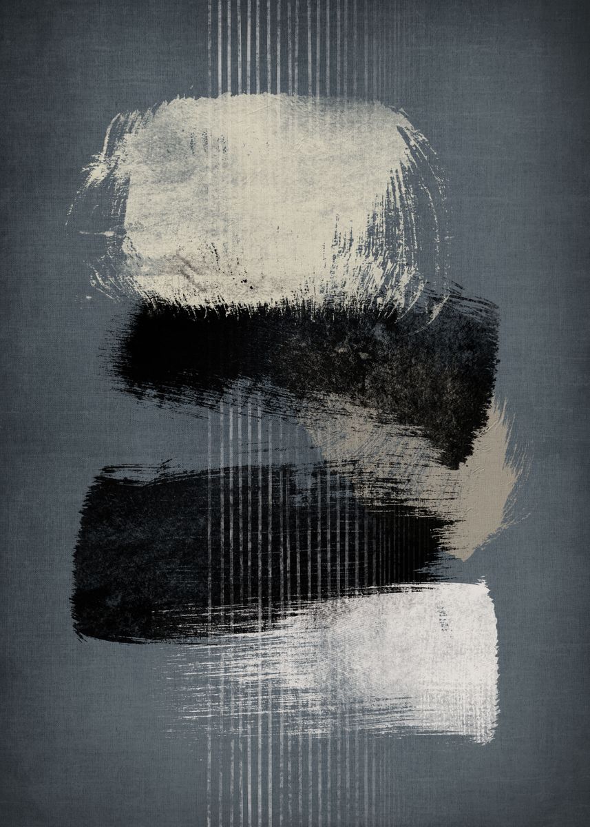 'Brush Stroke Blue Tale' Poster, picture, metal print, paint by Ema ...