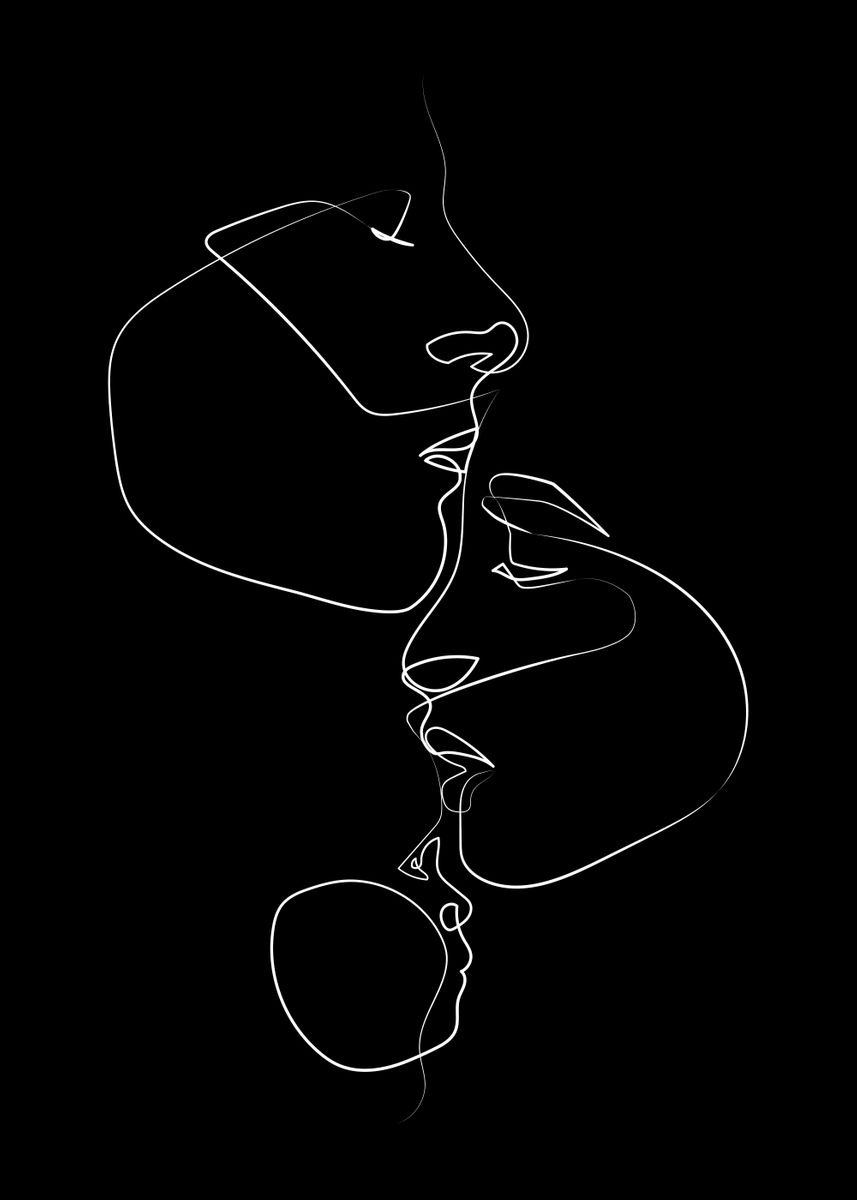 'Family Comes Together' Poster, picture, metal print, paint by One Line ...