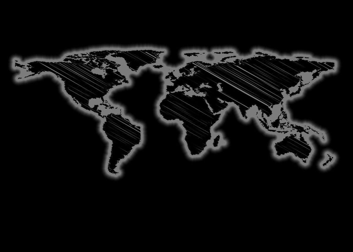 'world map glow' Poster by mystery box | Displate