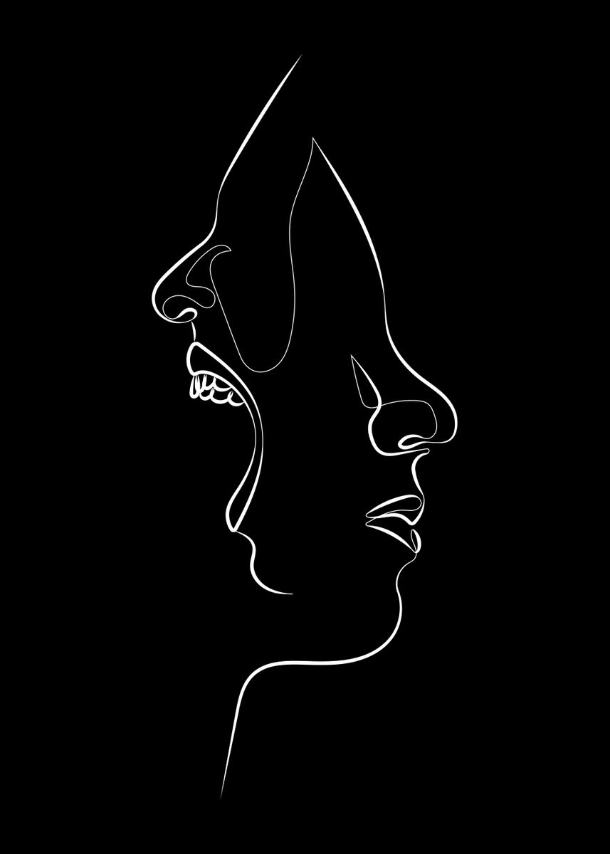 'Voices in my Head' Poster, picture, metal print, paint by One Line ...