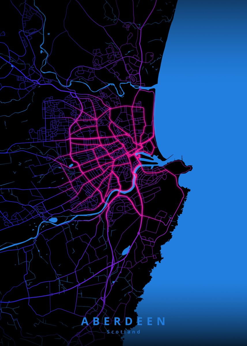 'Aberdeen ' Poster, picture, metal print, paint by Deeo | Displate