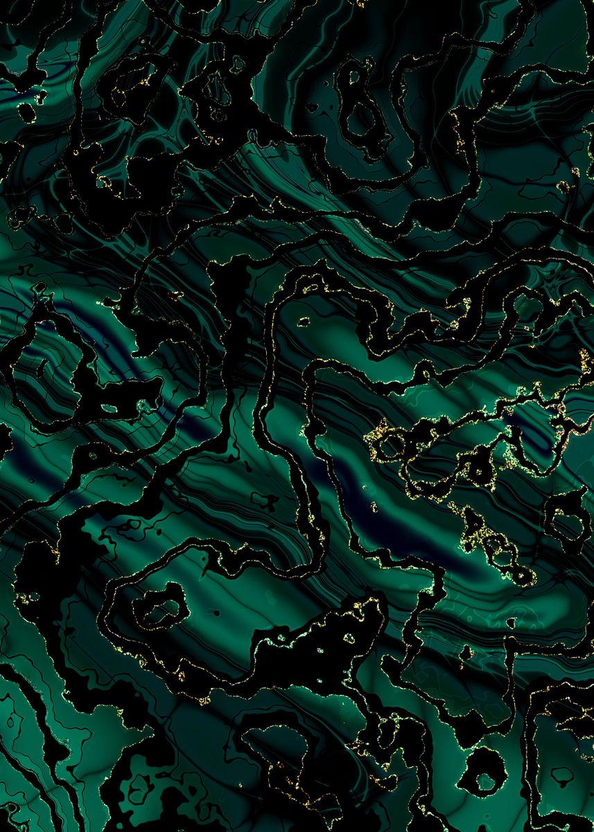 'Luxury Malachite 09' Poster, picture, metal print, paint by Aloke ...