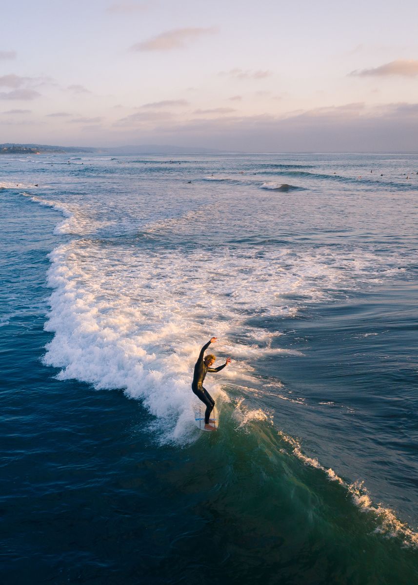 'Hand Ten Surfer' Poster by Ryan | Displate