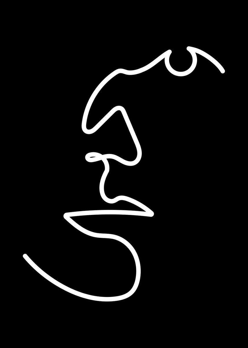 'Poker Face' Poster, picture, metal print, paint by One Line Artist ...