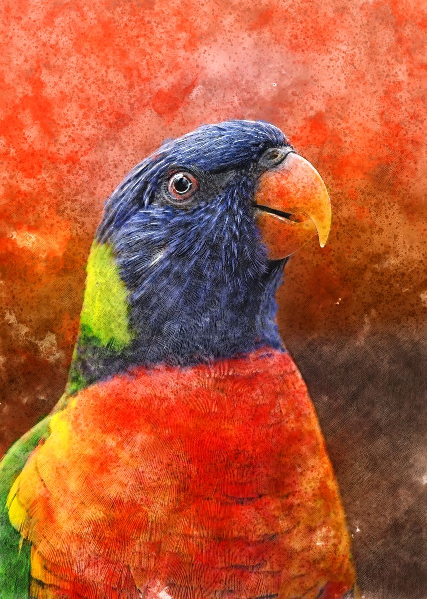 'Watercolor parrot' Poster by Cris de Almeida | Displate