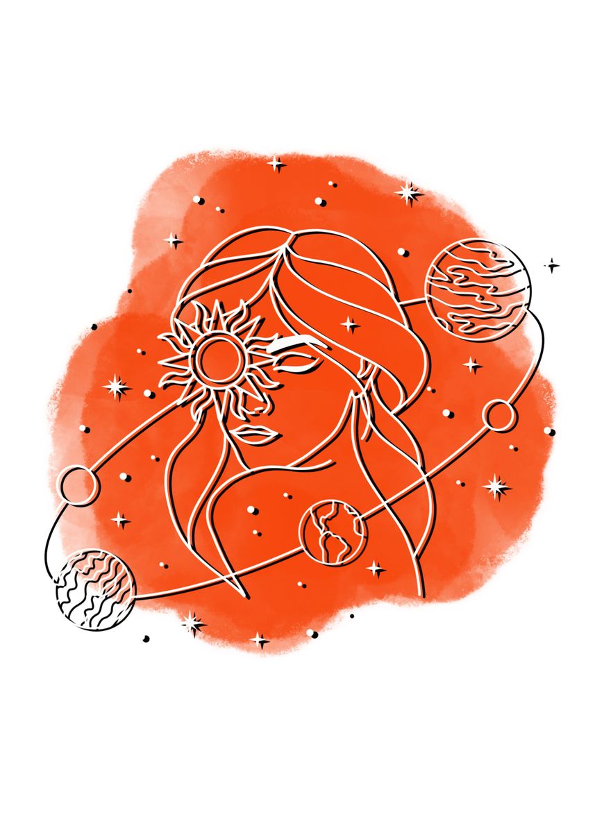 'My universe line art' Poster, picture, metal print, paint by Ionut ...