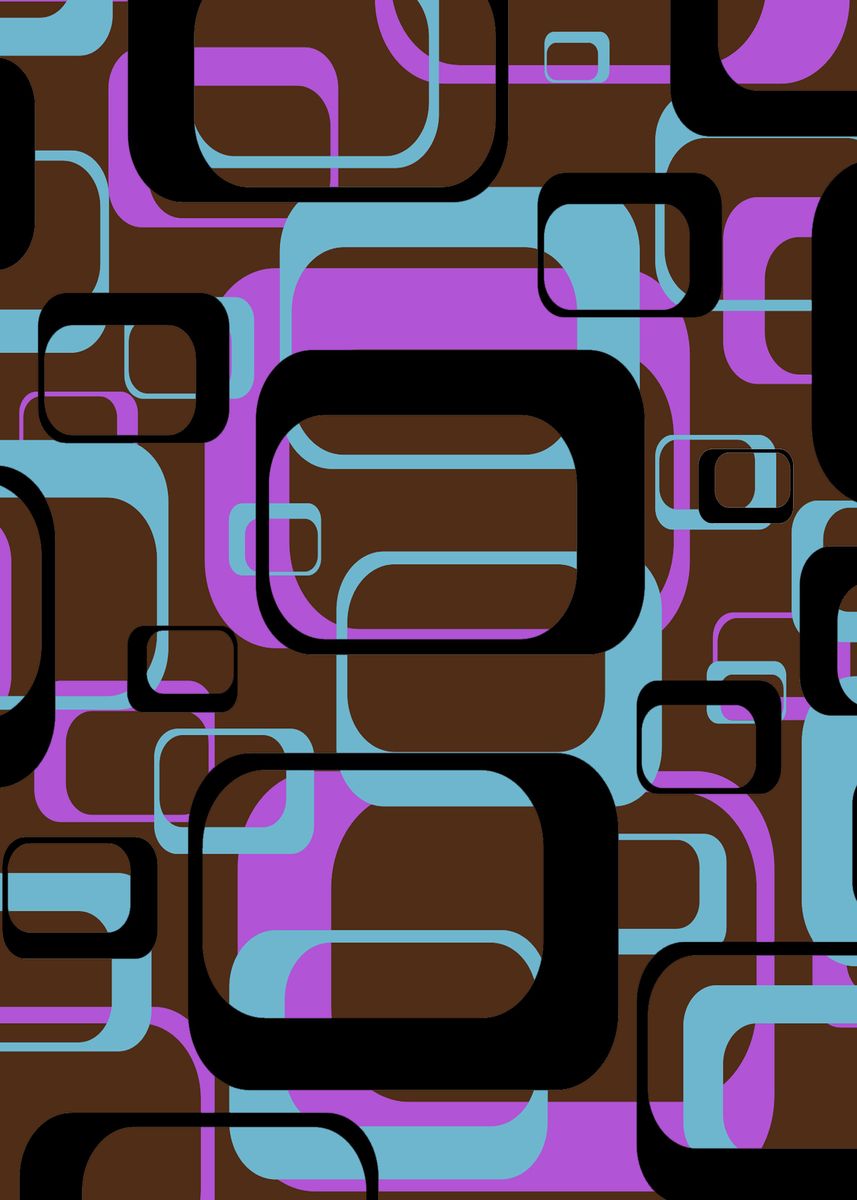 'retro shapes pattern' Poster, picture, metal print, paint by mystery ...