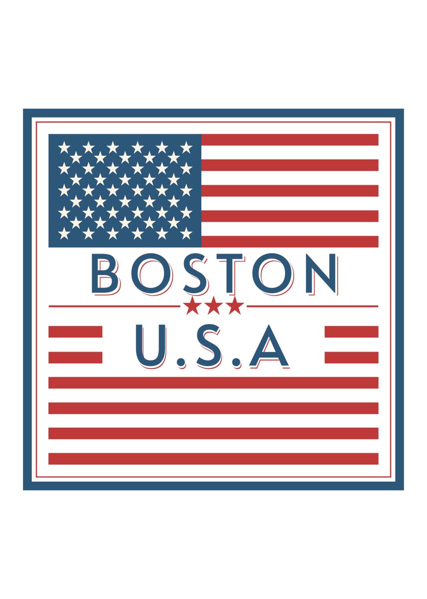 'BOSTON USA' Poster, picture, metal print, paint by Atomic Chinook ...