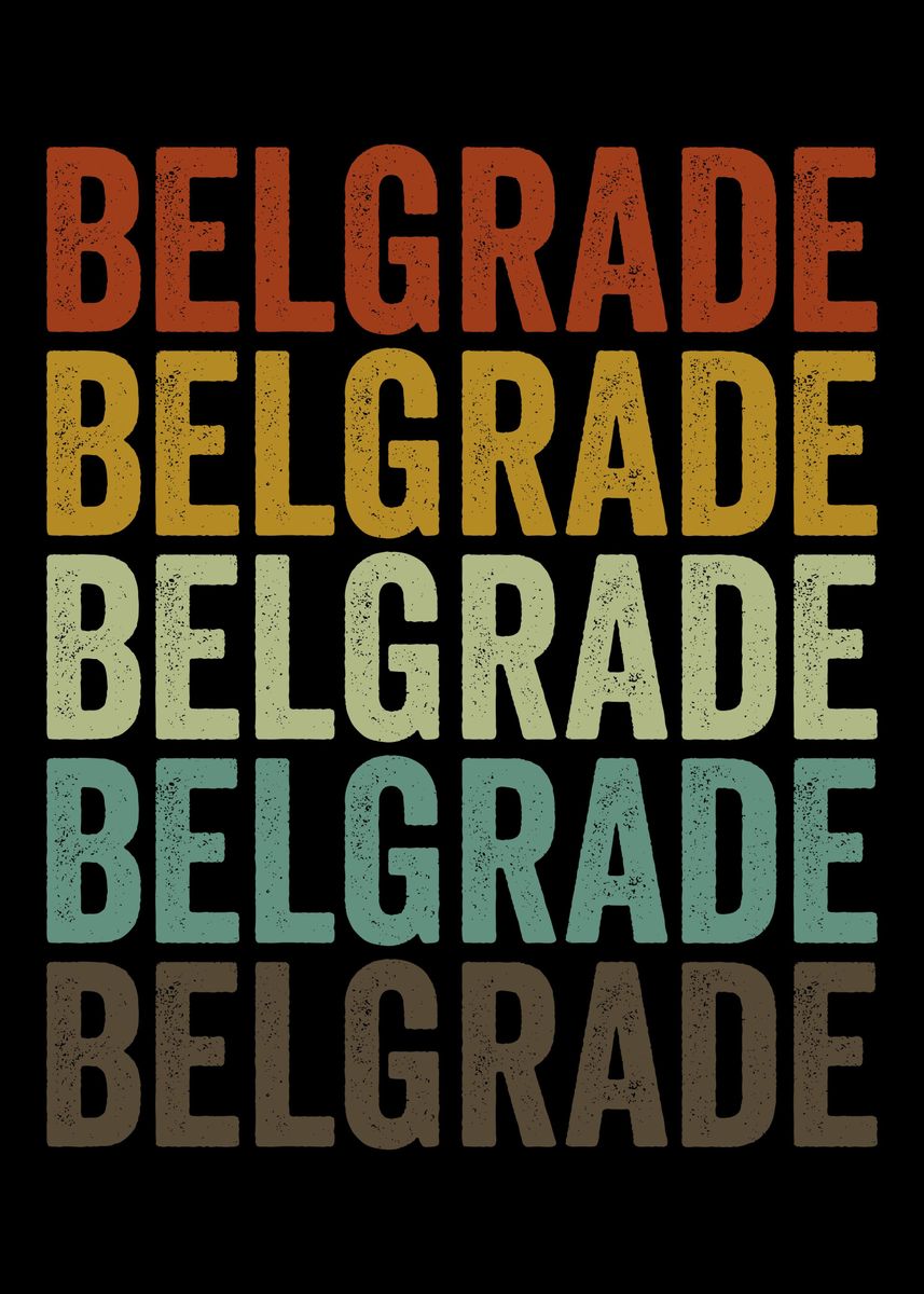 'Belgrade Serbia Retro' Poster, picture, metal print, paint by ...