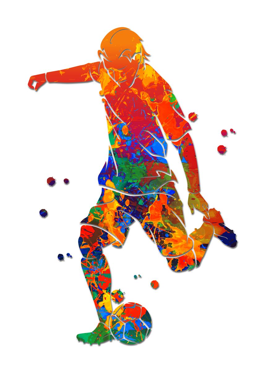 'Soccer or Football ' Poster, picture, metal print, paint by Vincent ...