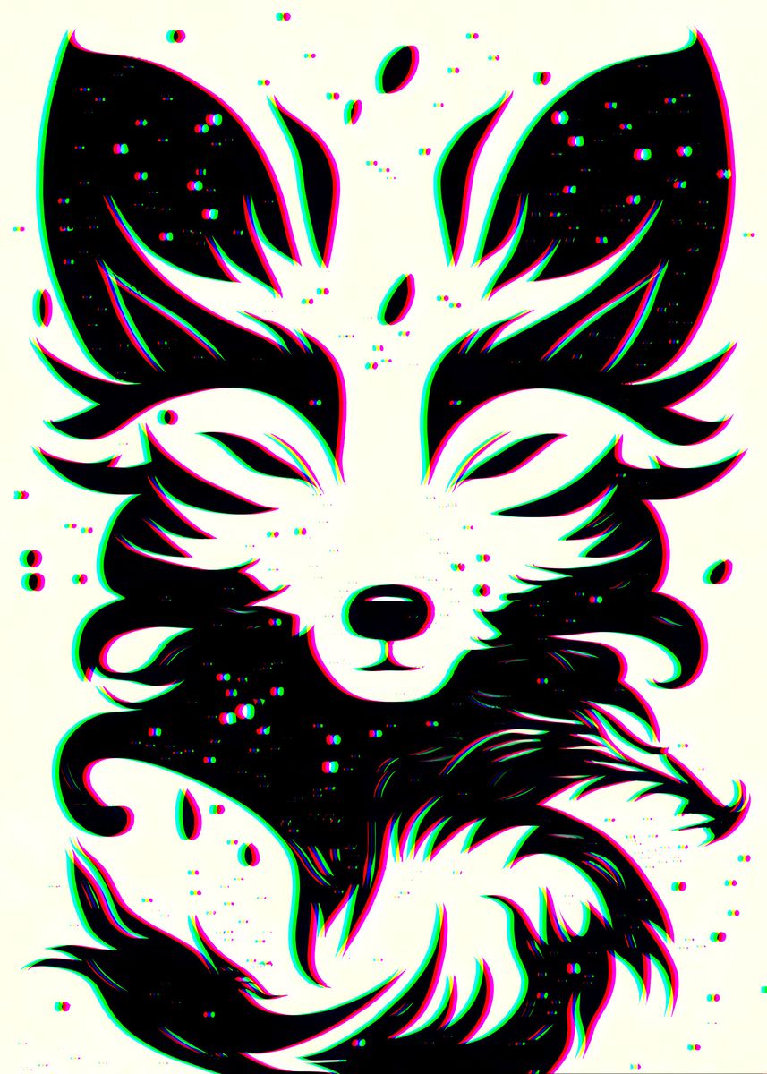 'Fox Vector Art Glitch' Poster, picture, metal print, paint by Masaki ...