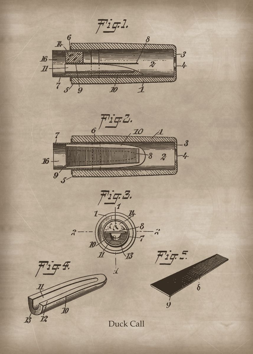 'Vintage Duck Call ' Poster, picture, metal print, paint by XandYart ...