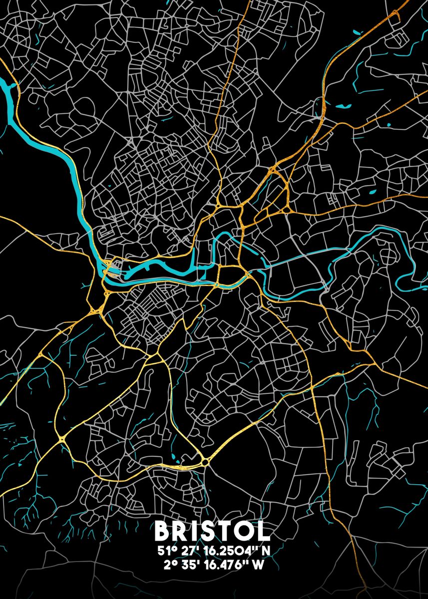 'Bristol UK' Poster, picture, metal print, paint by Clayborne Frank ...