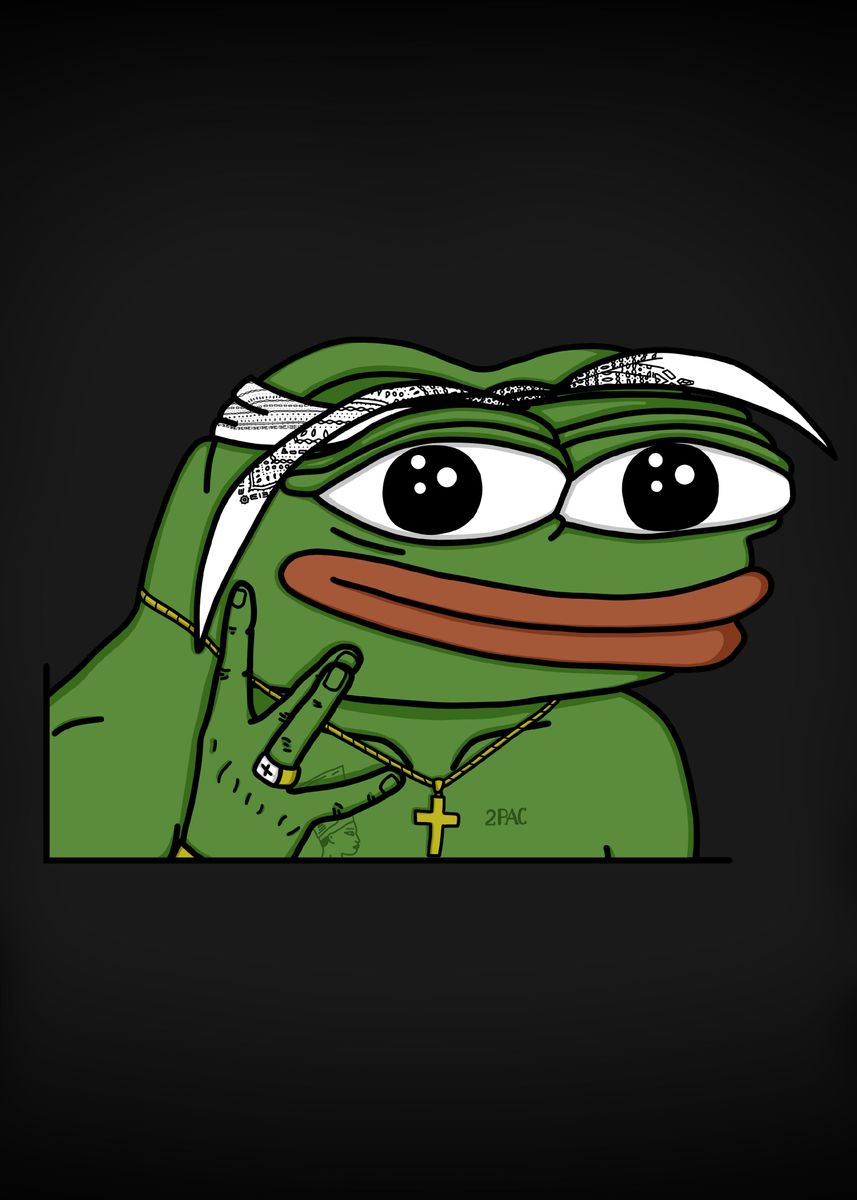 'Pepe Shakur' Poster, picture, metal print, paint by Desky | Displate