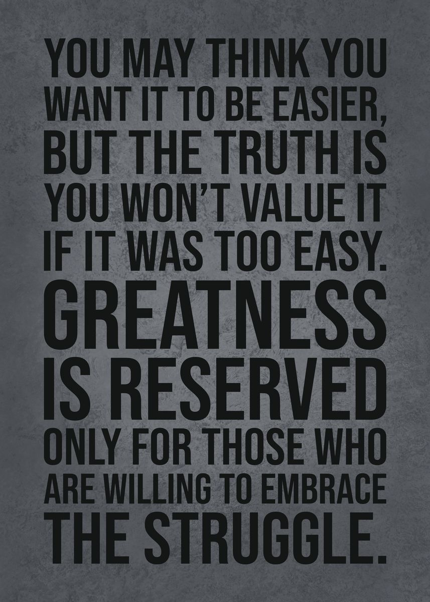 'Embrace The Struggle' Poster by CHAN | Displate