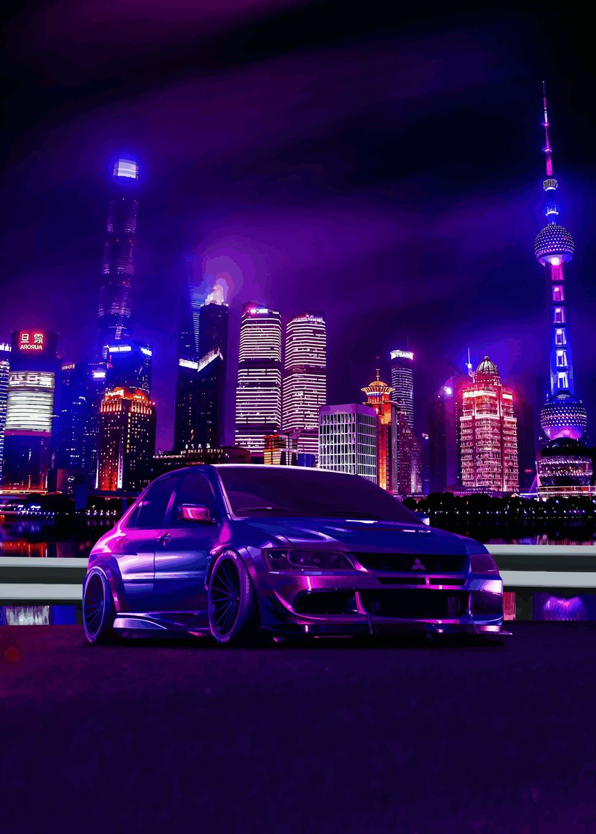 'JDM EVO X' Poster, picture, metal print, paint by chrisnu | Displate