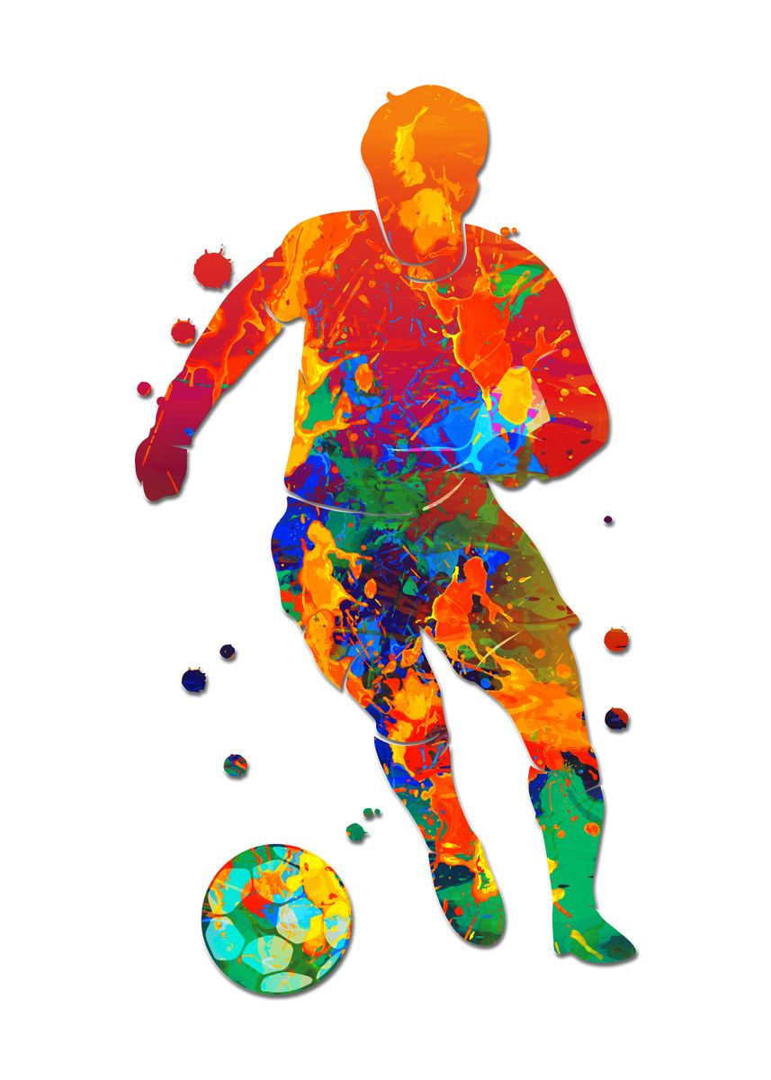 'Kick football' Poster, picture, metal print, paint by Vincent Vorce ...