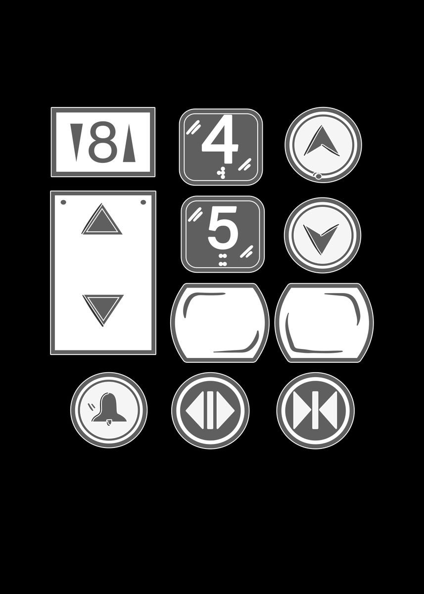 'Elevator Buttons' Poster by Mooon | Displate