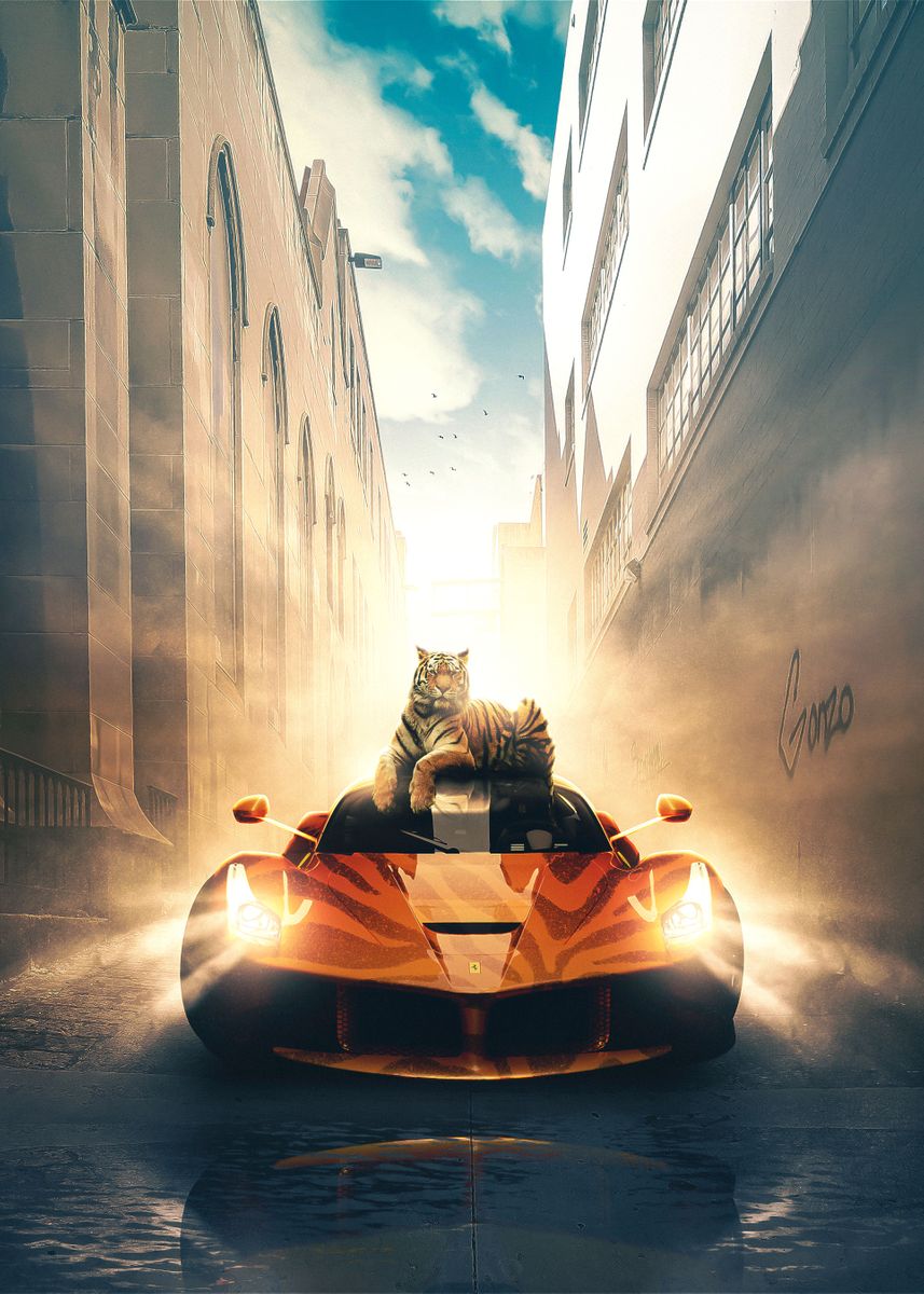 'Copy Cat' Poster, picture, metal print, paint by Adam Cousins | Displate