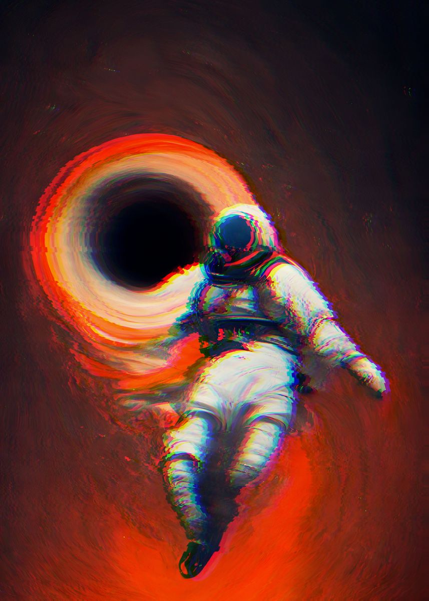 'Astronaut Hole Glitched' Poster, picture, metal print, paint by Masaki ...