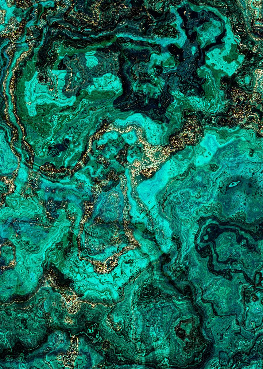 'Luxury Malachite 14' Poster, picture, metal print, paint by Aloke ...