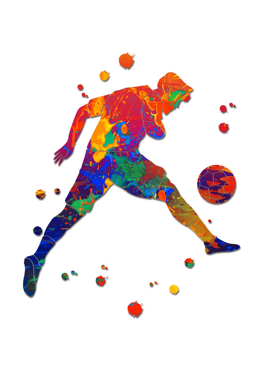 'Sport football man' Poster, picture, metal print, paint by Vincent ...