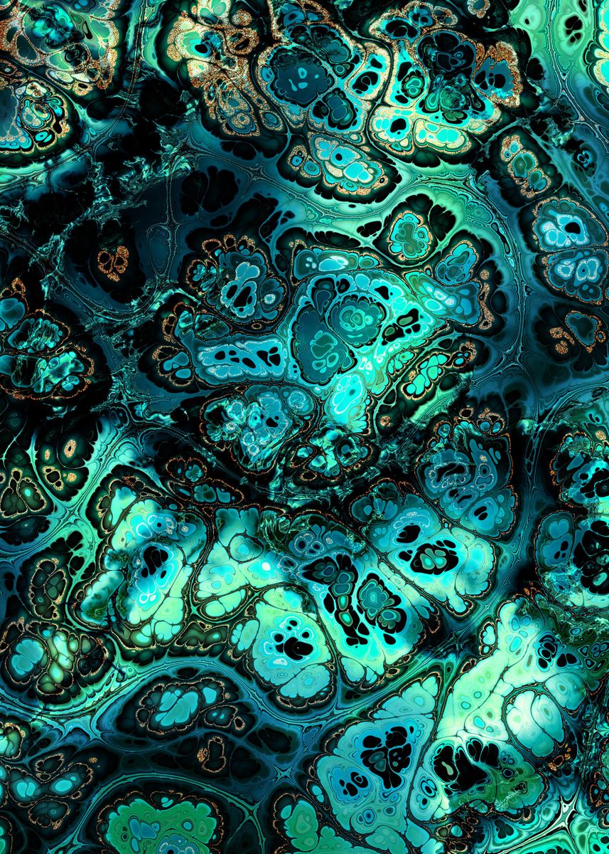 'Luxury Malachite 17' Poster, picture, metal print, paint by Aloke ...