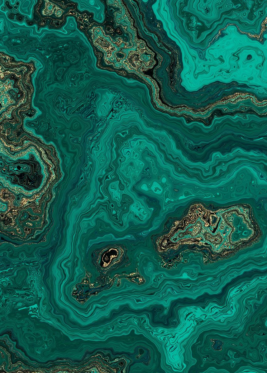 'Luxury Malachite 11' Poster, picture, metal print, paint by Aloke ...