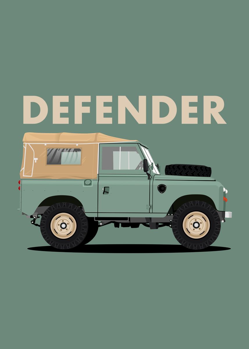 'Defender Offroad Cars' Poster, picture, metal print, paint by Masje ...