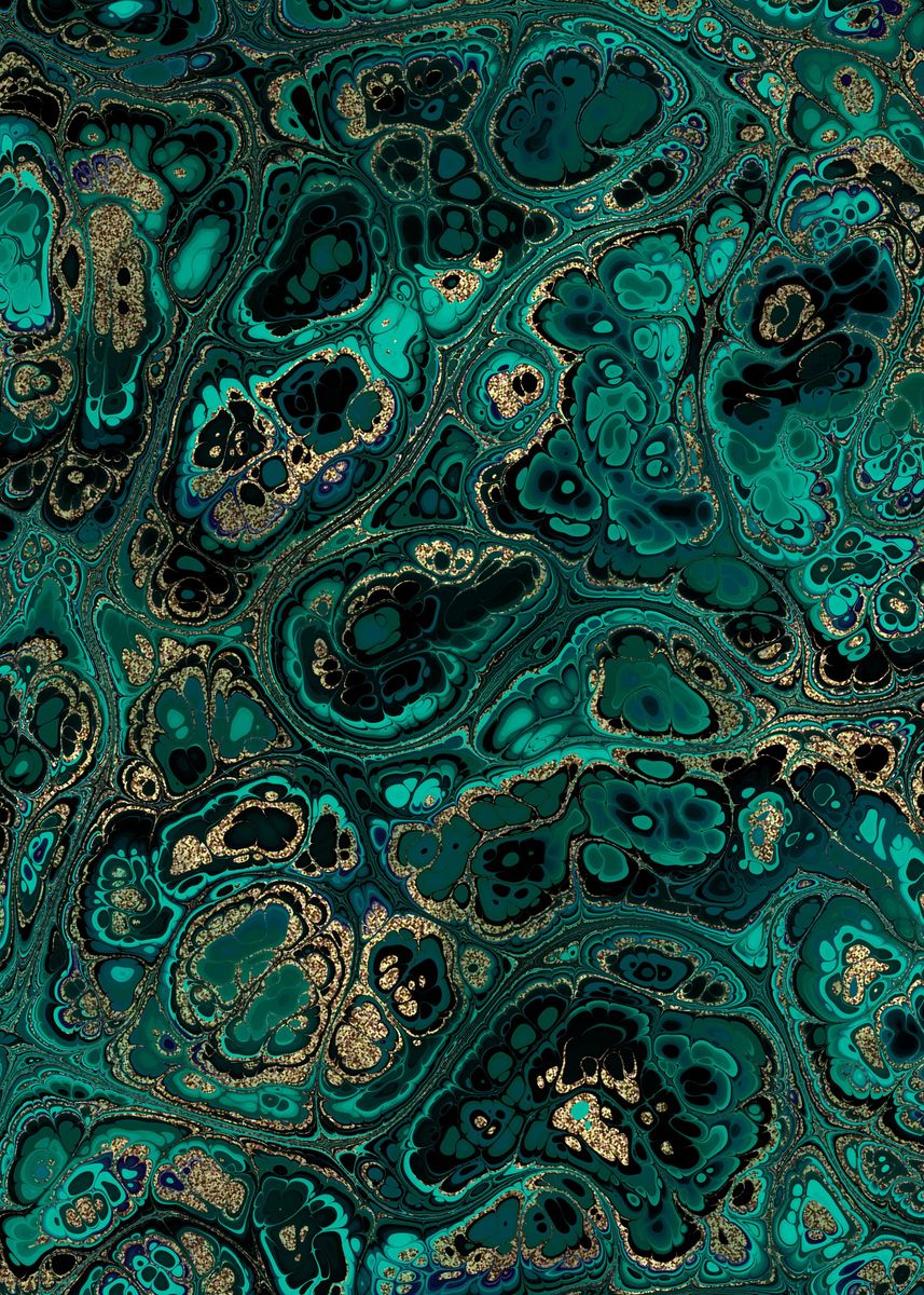 'Luxury Malachite 19' Poster by Aloke Design | Displate