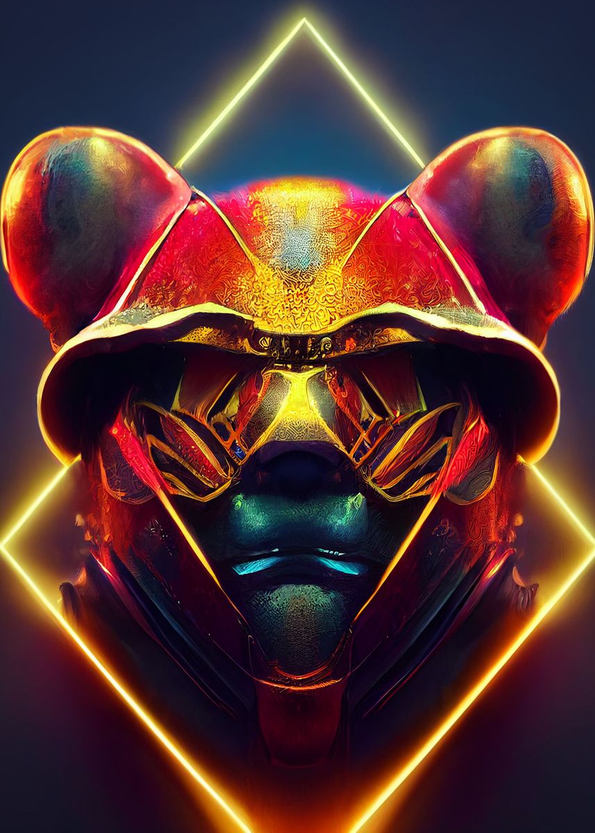 'The Honey Badger Samurai ' Poster, picture, metal print, paint by ...