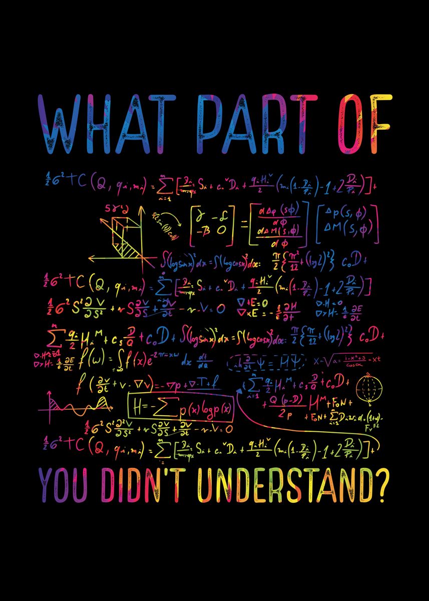 'Funny math formula in colo' Poster, picture, metal print, paint by ...