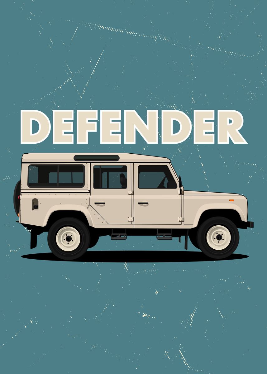 'land rover defender long' Poster, picture, metal print, paint by Masje ...