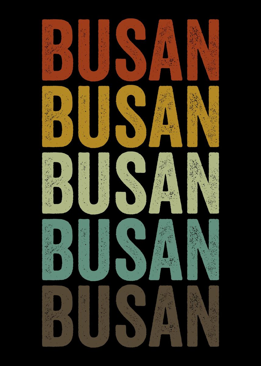 'Busan South Korea Retro' Poster, picture, metal print, paint by ...