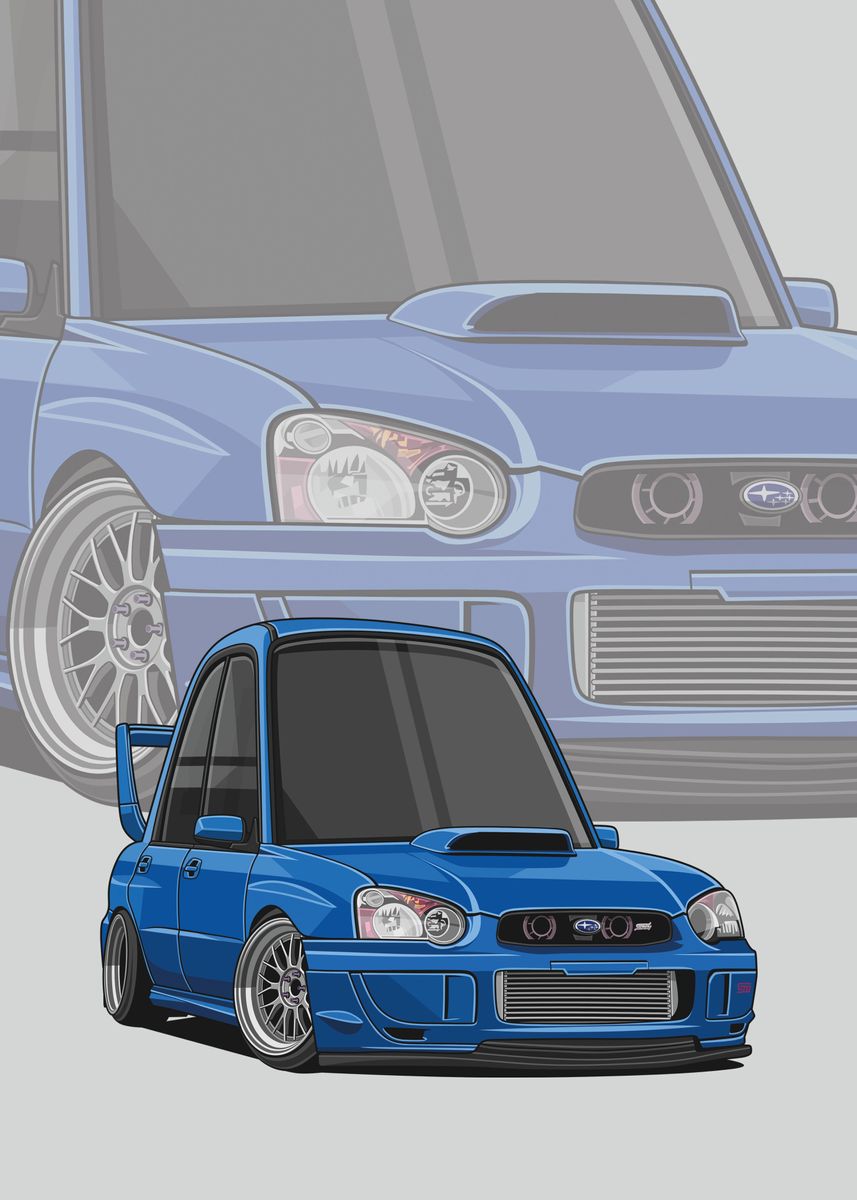 'subaru impreza wrx sti' Poster by capture art | Displate
