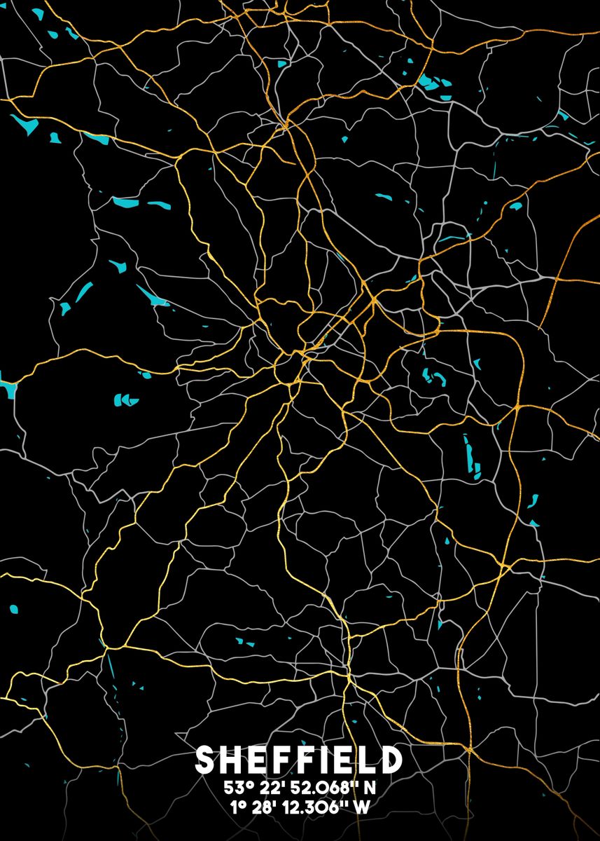 'Sheffield UK' Poster by Clayborne Frank | Displate