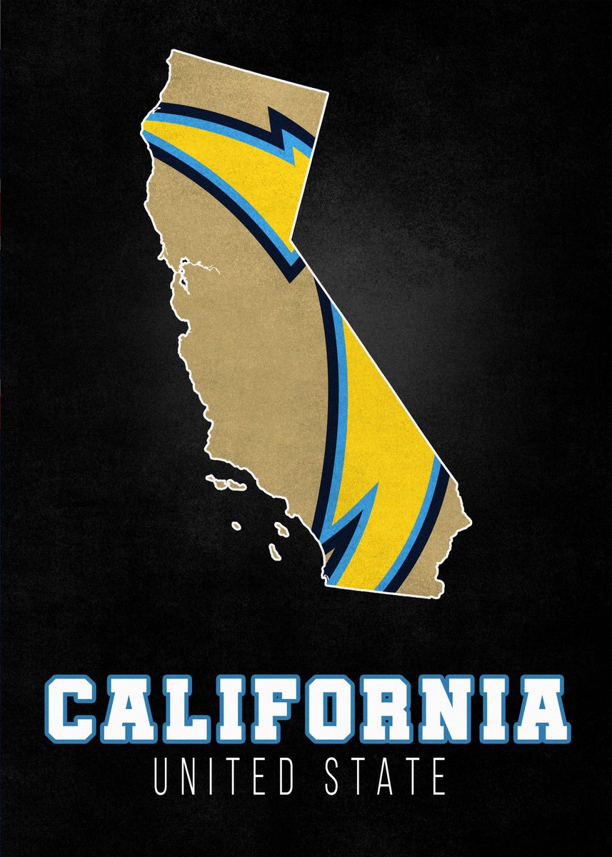 'California State Map ' Poster, picture, metal print, paint by Katty ...