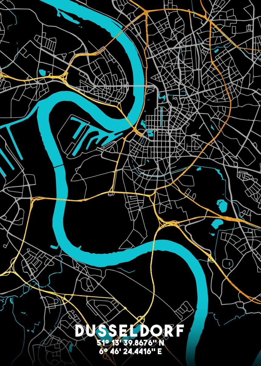 'Dusseldorf Germany' Poster, picture, metal print, paint by Clayborne ...