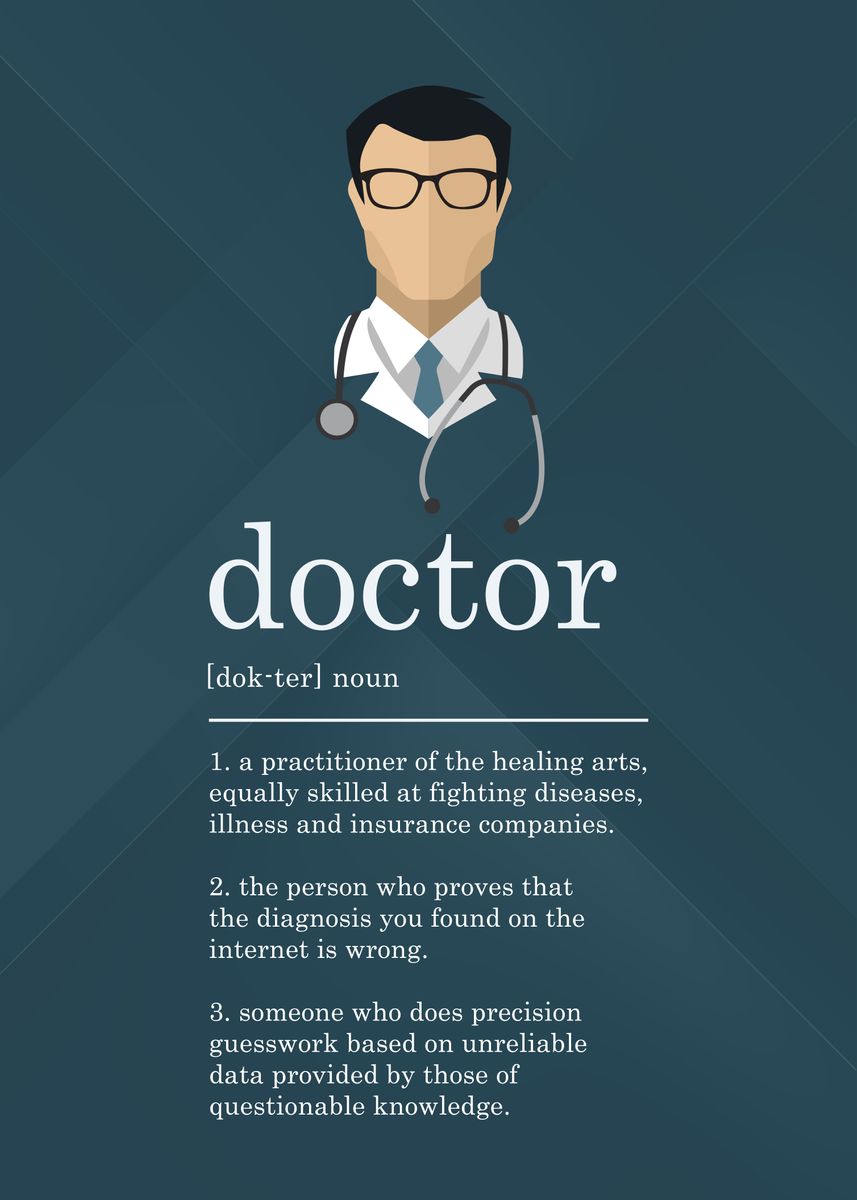 'Funny Doctor Definition' Poster, picture, metal print, paint by ...