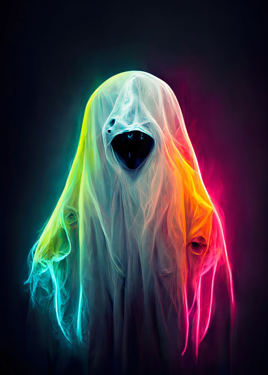 'Bulky Neon Ghost' Poster, picture, metal print, paint by Holzkovic ...
