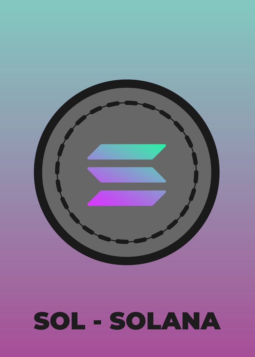 'Crypto Solana' Poster, picture, metal print, paint by Fakun | Displate