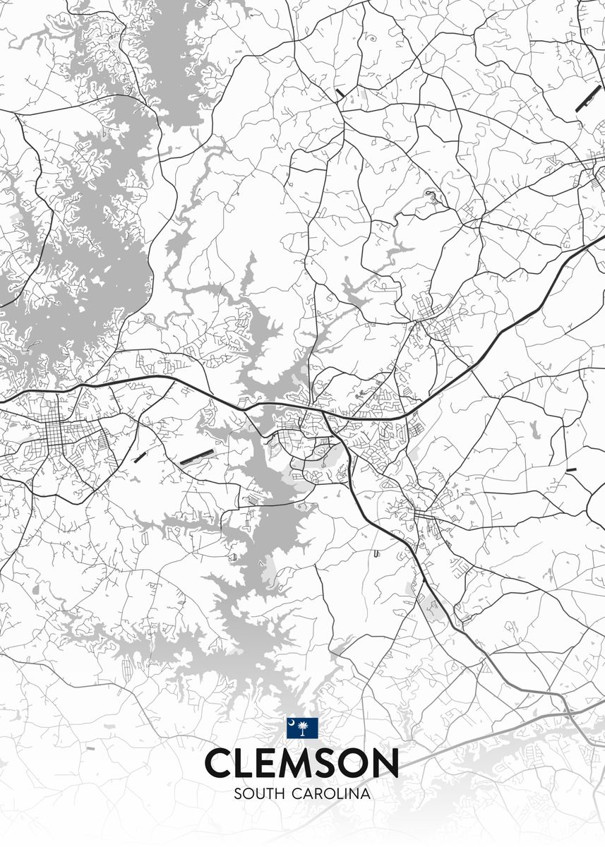 'Clemson SC' Poster, picture, metal print, paint by IMR Designs | Displate