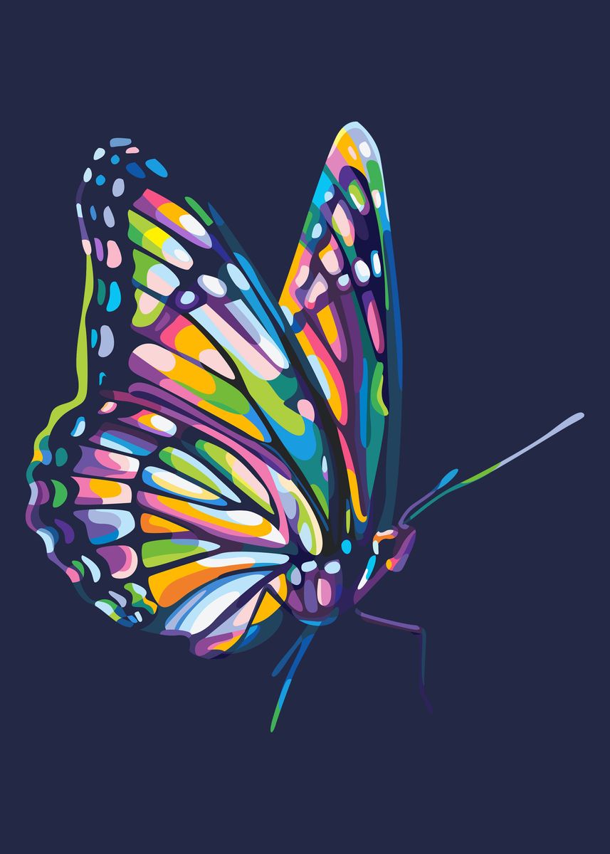 'Butterfly in pop art' Poster, picture, metal print, paint by ISA ...