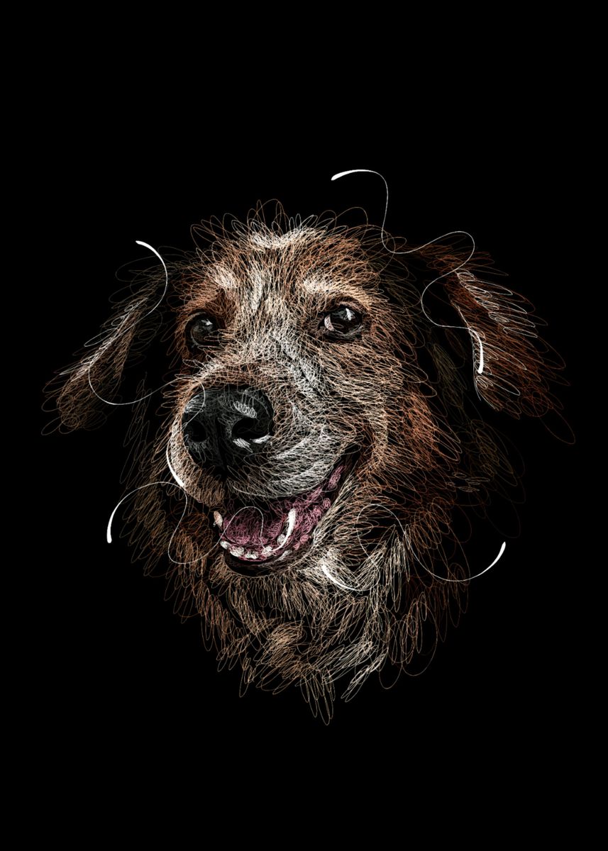 'Dog' Poster, picture, metal print, paint by Muh Aslan | Displate