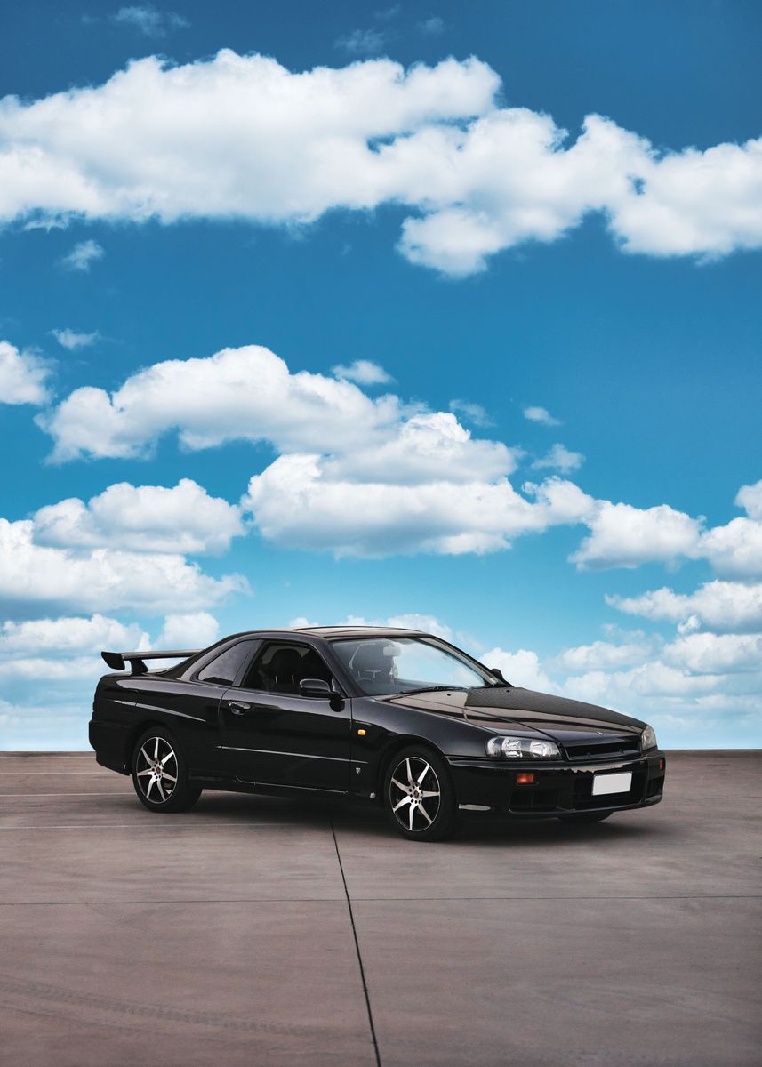 'nissan skyline r33 gtr' Poster, picture, metal print, paint by ...