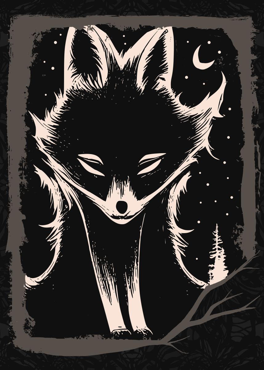 'Weird Fox' Poster, picture, metal print, paint by Ilya Danilov | Displate