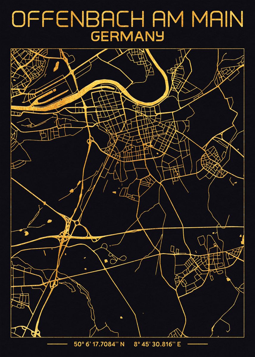 'Offenbach am Main Germany' Poster, picture, metal print, paint by ...