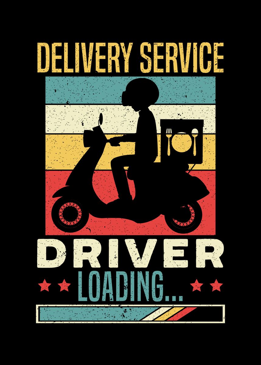 'Delivery Service Driver' Poster, picture, metal print, paint by NAO ...